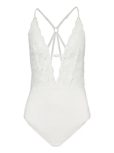 AUBADE Kiss Of Love Plunge-neck Lace Body - Opale
