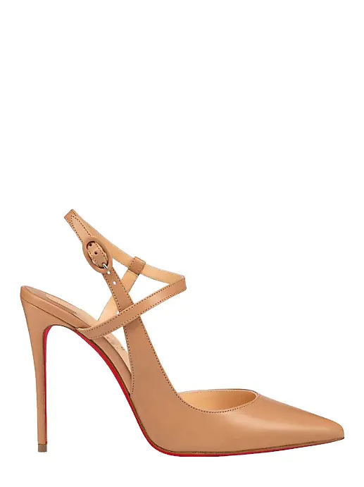 CHRISTIAN LOUBOUTIN Jenlove 100 Leather Heeled Pumps - Nude
