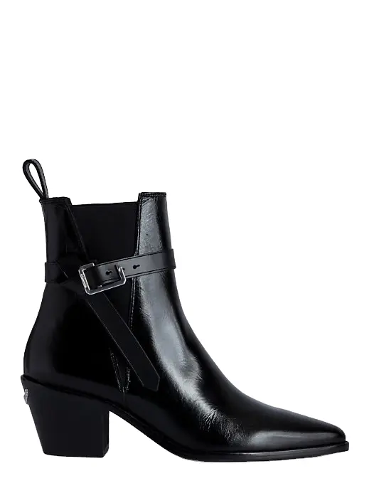 Zadig&Voltaire Tyler Buckle-embellished Leather Ankle Boots - Noir