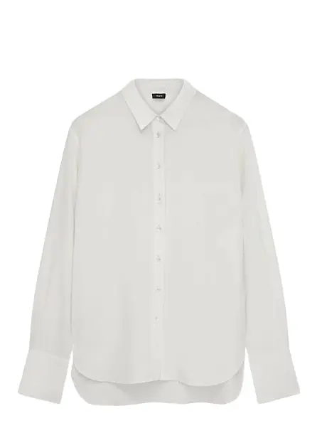 JOSEPH Curved-hem Relaxed-fit Silk Shirt - Ivory