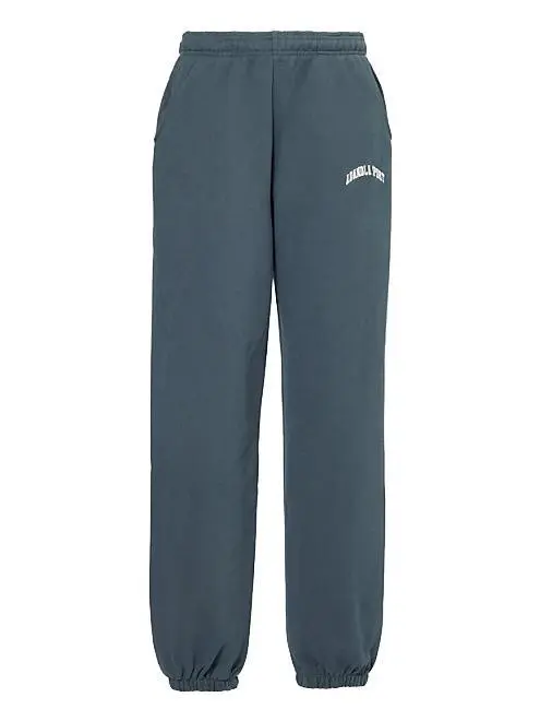 ADANOLA Straight-leg Cotton-jersey Jogging Bottoms - Midnight Blue