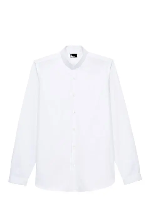 The Kooples Curved-hem Slim-fit Cotton Shirt - Whi01