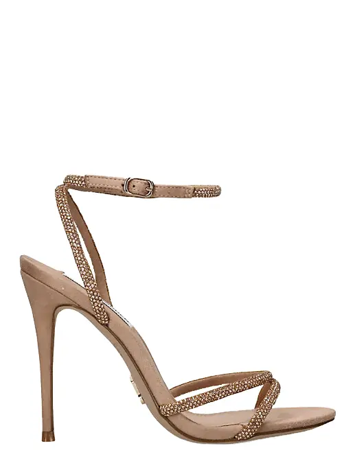 Steve Madden Bryanna Rhinestone-embellished Suede Sandals - Pale Pink