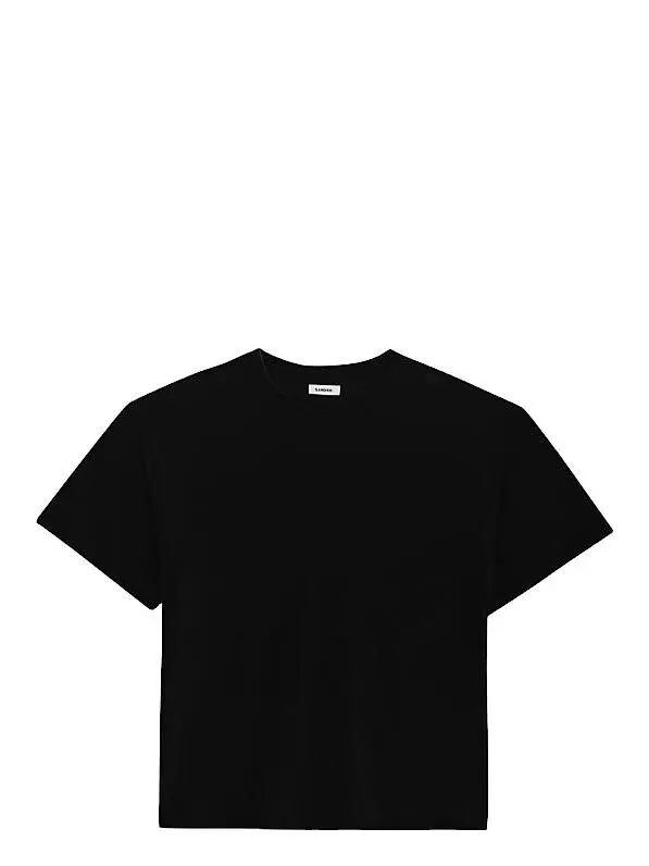Sandro Relaxed-fit Short-sleeve Cotton T-shirt - Noir / Gris