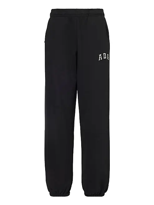 ADANOLA Logo-embroidered Cotton-jersey Jogging Bottoms - Black