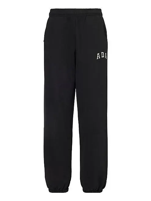 ADANOLA Logo-embroidered Straight-leg Cotton-jersey Jogging Bottoms - Black