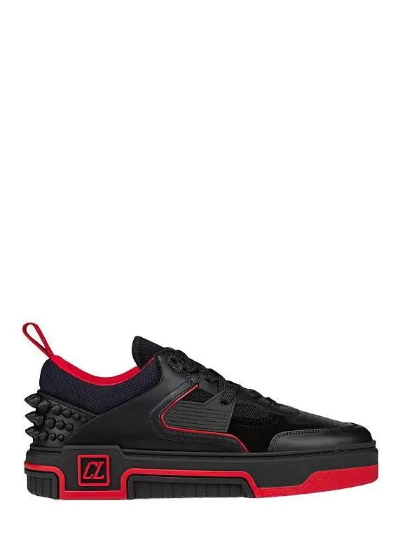 CHRISTIAN LOUBOUTIN Astroloubi Leather Low-top Trainers - Black