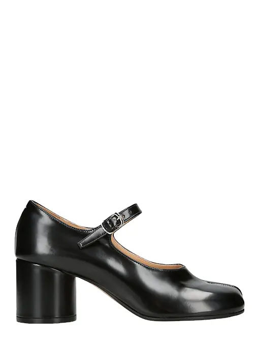 MAISON MARGIELA Tabi 60 Split-toe Leather Mary-janes - Black