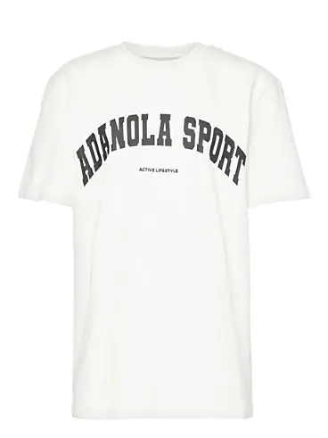 ADANOLA Logo-pattern Cotton-jersey T-shirt - White