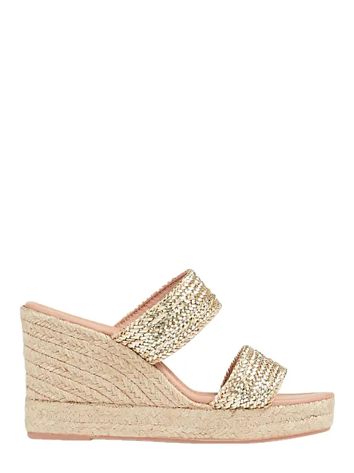 LK BENNETT Renlee Woven-strap Leather Mules - Gol-gold