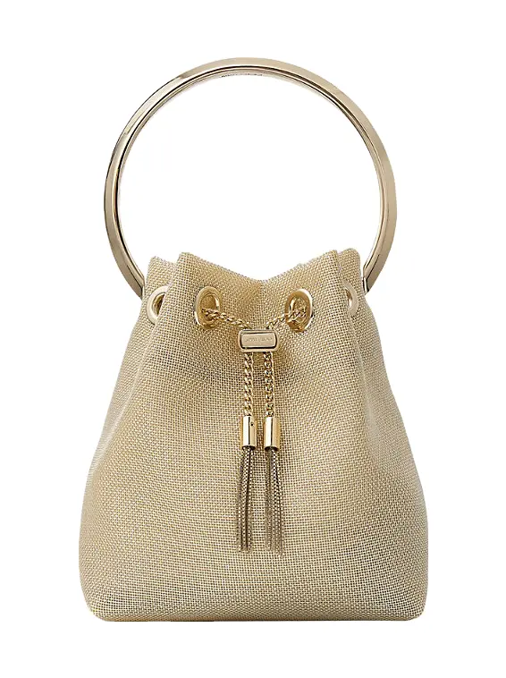 JIMMY CHOO Bon Bon Metallic-mesh Top-handle Bag - Champagne/light Gold