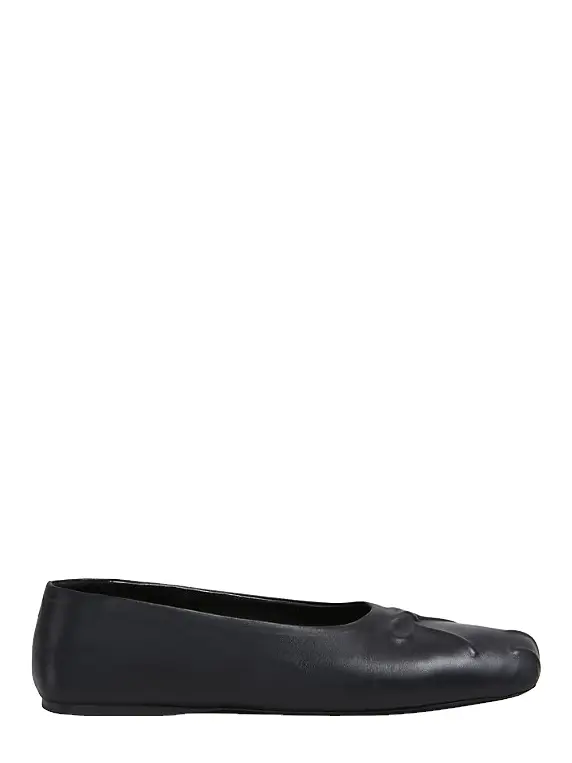 Marni Dancer Square-toe Leather Ballerina Flats - Black