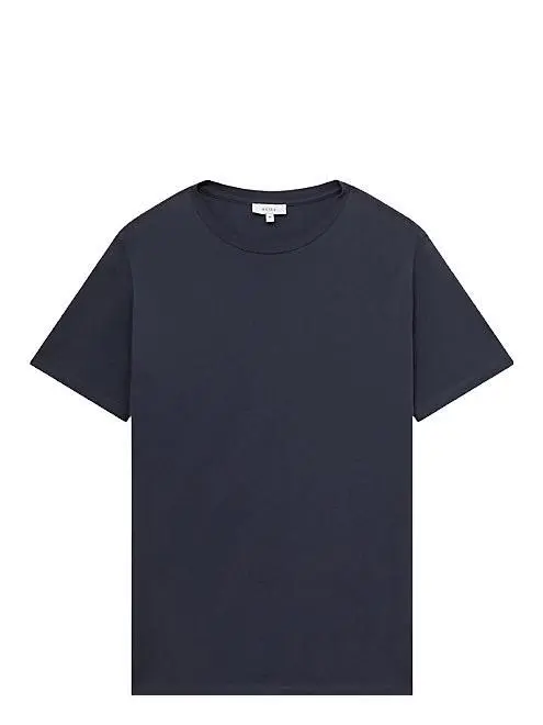 REISS Bless Regular-fit Cotton-jersey T-shirt - Airforce Blue