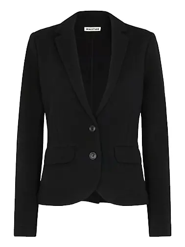 Whistles Single-breasted Slim-fit Cotton Jacket - Black