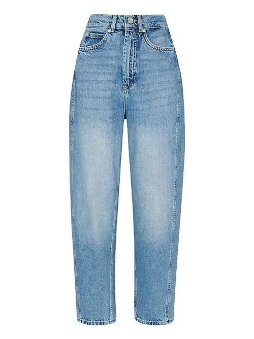 Whistles Authentic Barrel-leg Mid-rise Denim Jeans - Light Wash