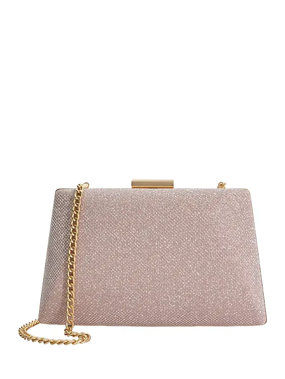 DUNE Bellaria Chain-strap Woven Clutch Bag - Rose Gold-metallic