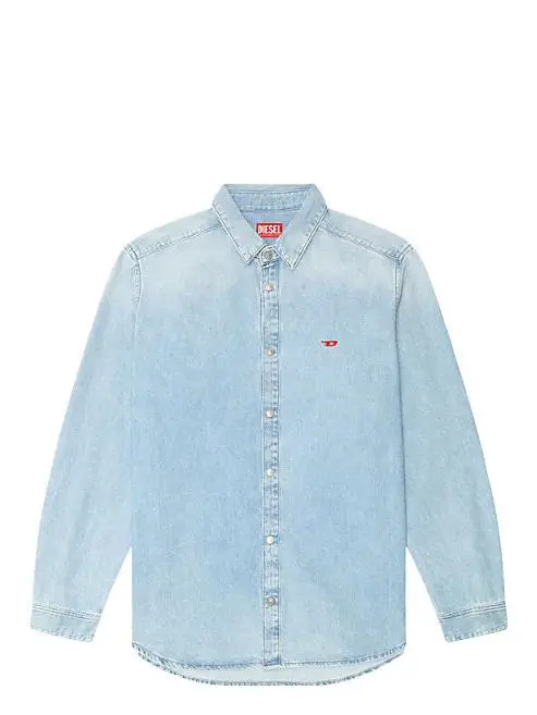 DIESEL D-simple Logo-embroidered Denim Shirt - 1