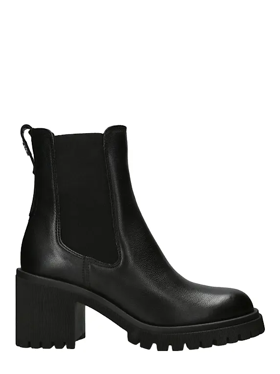 Carvela Logo-plaque Leather Heeled Ankle Boots - Black