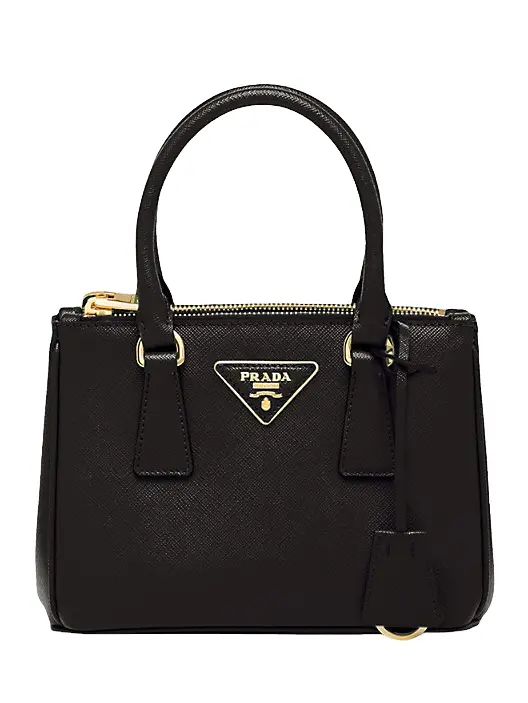 Prada Galleria Mini Saffiano Leather Tote Bag - Black