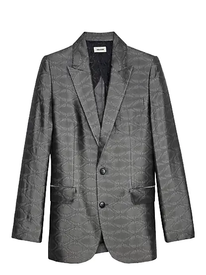 Zadig&Voltaire Vegy Monogram-jacquard Woven Blazer - Anthracite