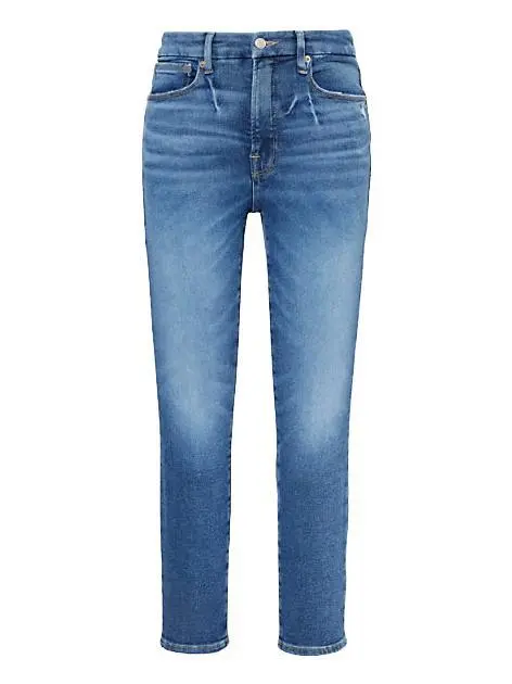 Good American High-rise Slim-leg Stretch-denim Jeans - Indigo326