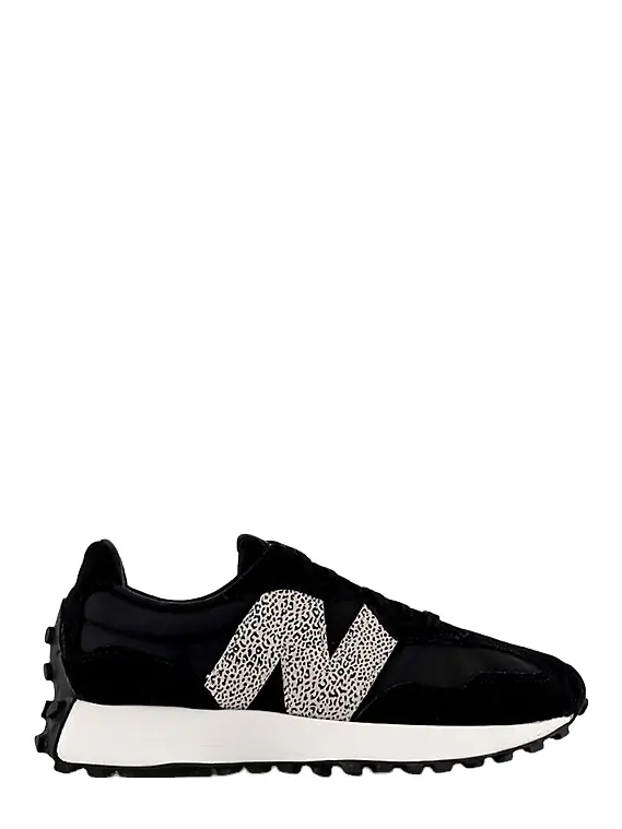 NEW BALANCE 327 Suede And Mesh Low-top Trainers - Black  Leopard White