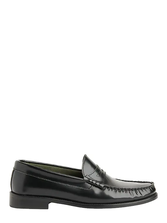 Whistles Manny Slip-on Leather Loafers - Black