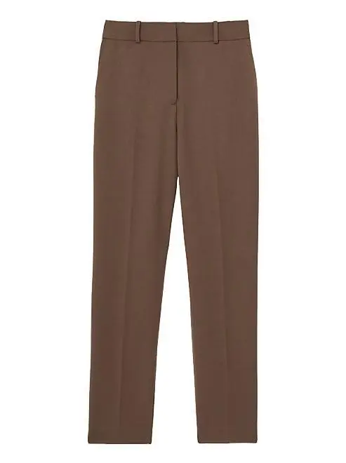 REISS Gabi Slim-leg Trousers - Mink Neutral