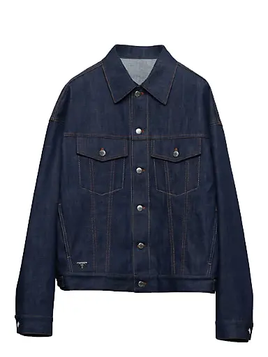 Prada Logo Denim Jacket - Blue