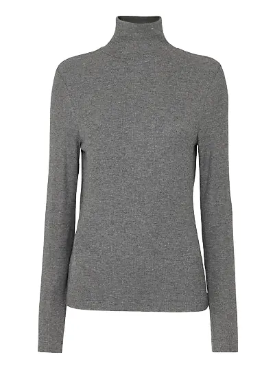 Whistles Essential Ribbed Knitted Top - Grey