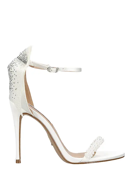 Steve Madden Bow-embellished Heeled Satin Sandals - Cream