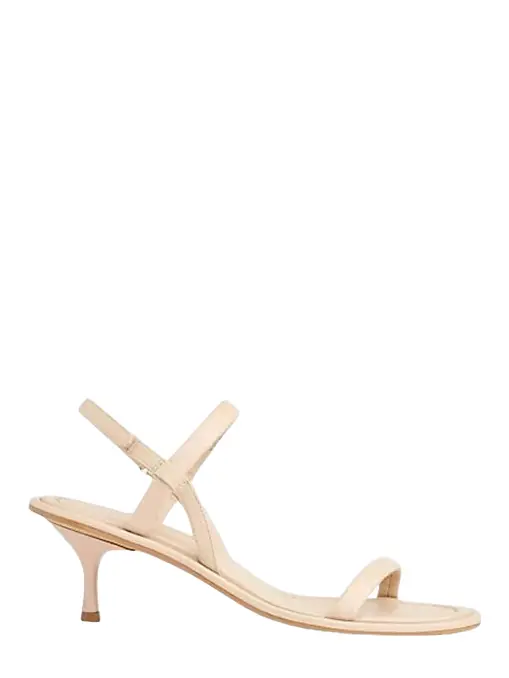 Whistles Leather Kitten-heel Sandals - Cream