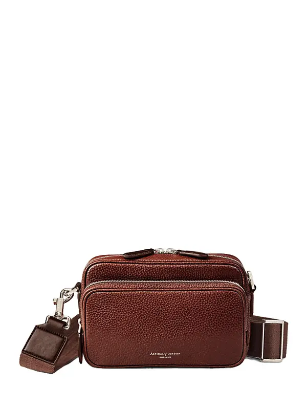 ASPINAL OF LONDON Reporter Leather Cross-body Bag - Brown