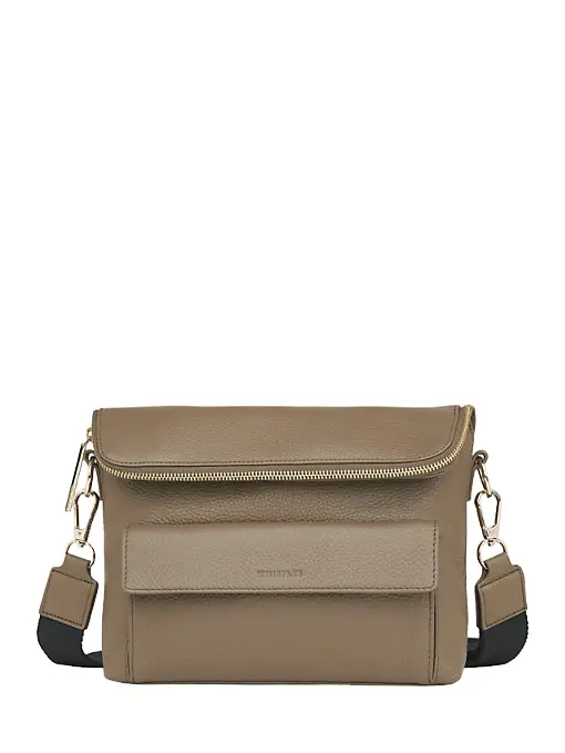 Whistles Vida Leather Crossbody Bag - Khaki/olive