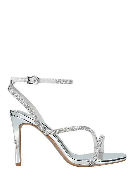 Carvela Jewel-embellished Woven Heeled Sandals - Silver
