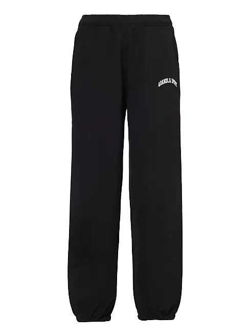 ADANOLA Logo-embroidered Straight-leg Cotton-jersey Jogging Bottoms - Black