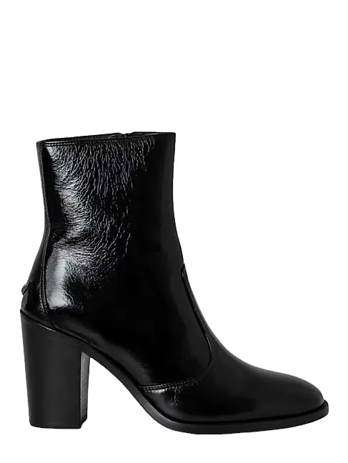 Zadig&Voltaire Wing-embellished Heeled Leather Ankle Boots - Noir