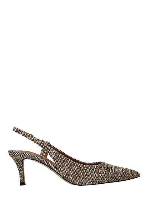 Kurt Geiger Belgravia Woven Slingback Courts - Beige