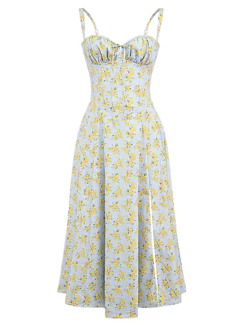 House Of Cb Carmen Floral-print Midi Dress - Ivory