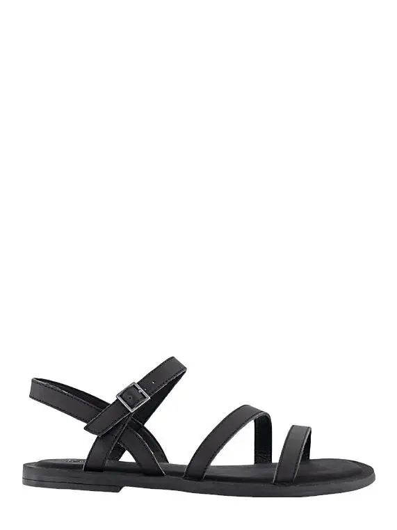 Toms Kira Ankle-strap Leather Sandals - Black