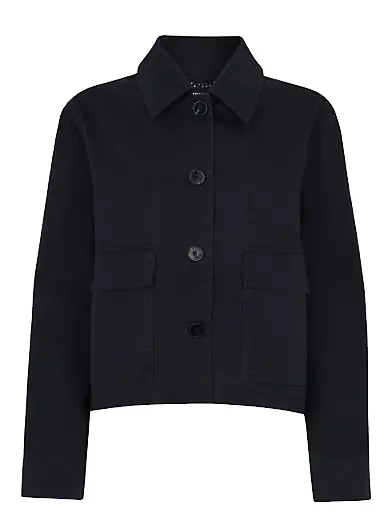 Whistles Marie Relaxed-fit Cotton Jacket - Black