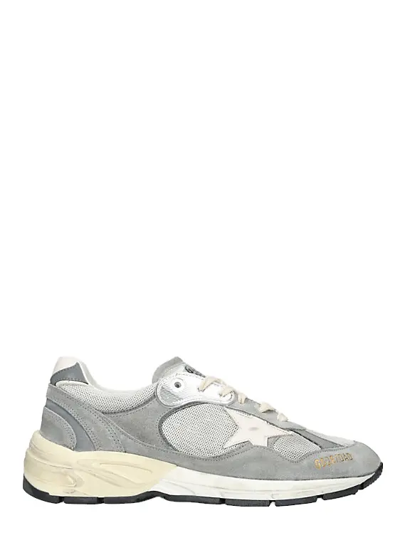 Golden Goose Dad-star Leather And Mesh Low-top Trainers - Grey/light