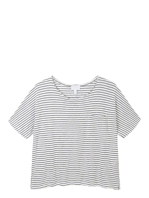THE WHITE COMPANY Stripe-print Cotton-jersey T-shirt - Deep Water