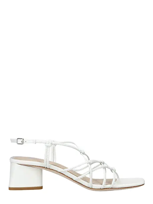 Paige Gianna Strap-embellished Leather Heeled Sandals - White