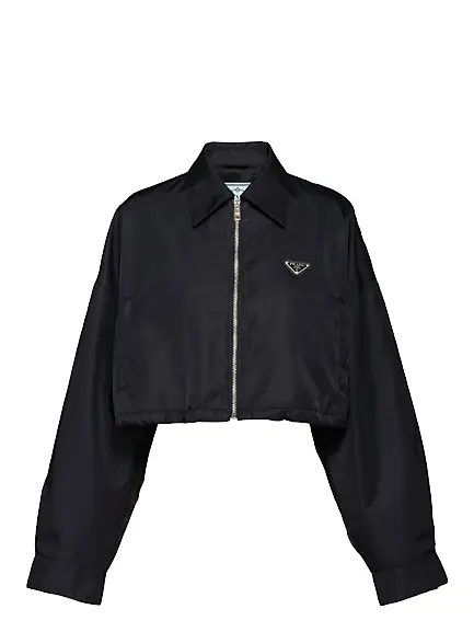 Prada Re-nylon Cropped Jacket - Black