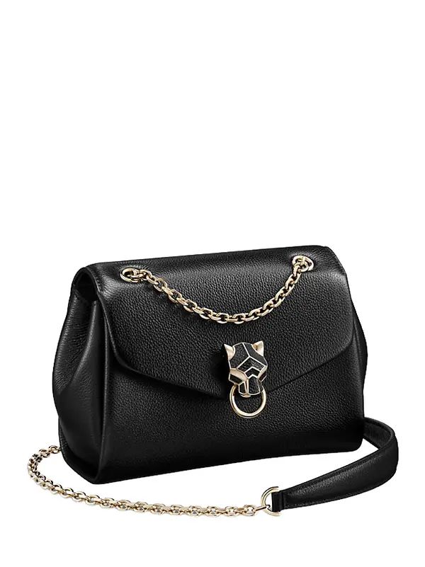 CARTIER Panthère De Chain Mini Leather Cross-body Bag - Black