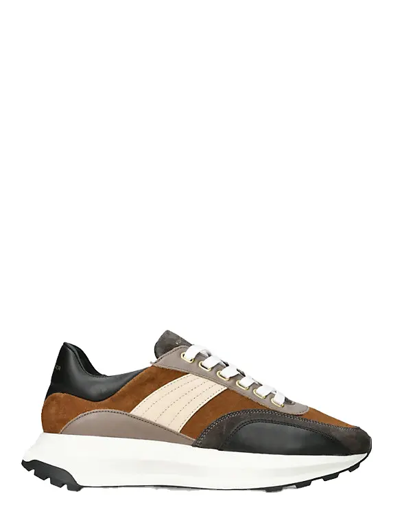 Kurt Geiger Gaspar Contrast-panel Suede Low-top Trainers - Brown