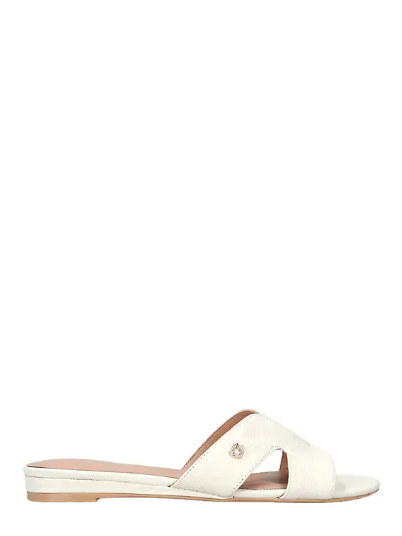 Carvela Seville Logo-embellished Leather Flat Sandals - Bone