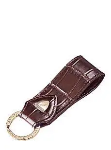 ASPINAL OF LONDON Croc-embossed Leather Loop Keyring - Amazonbrown