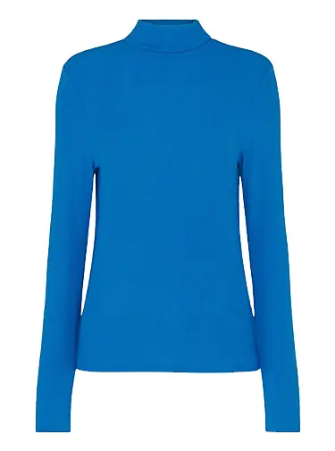 Whistles Essential Ribbed Jersey Top - Blue